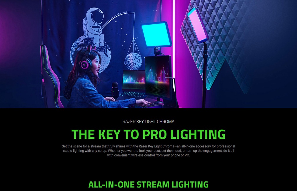 Razer Key Light Chroma Razer Chroma™ RGB Key Light for Streaming ...