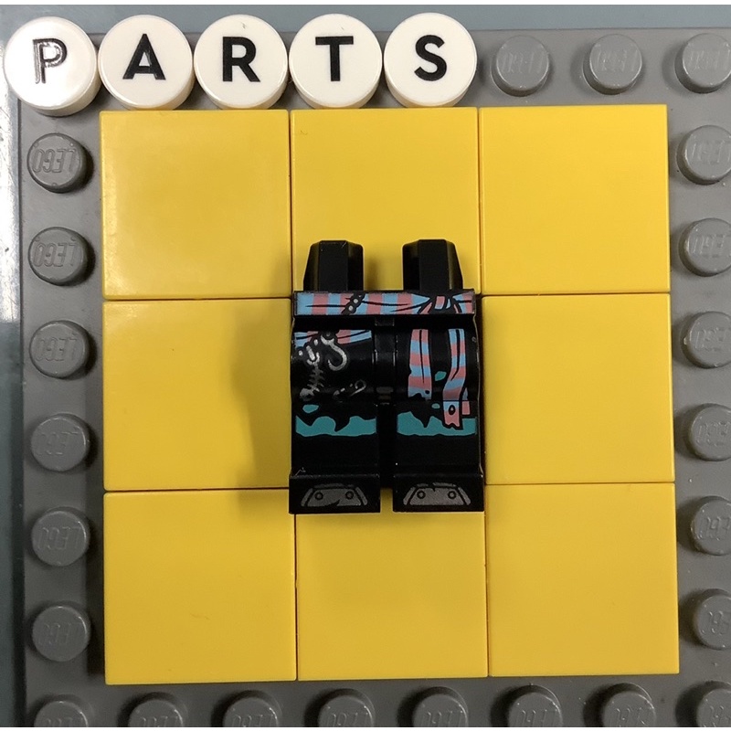 LEGO Minifigure Parts - Hips and Legs w/ Medium Azure & Coral Sash ...