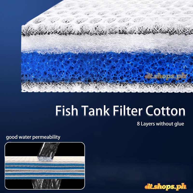 Reusable 8D Aquarium Filter Sponge Fish Tank Filter Media Foam ...