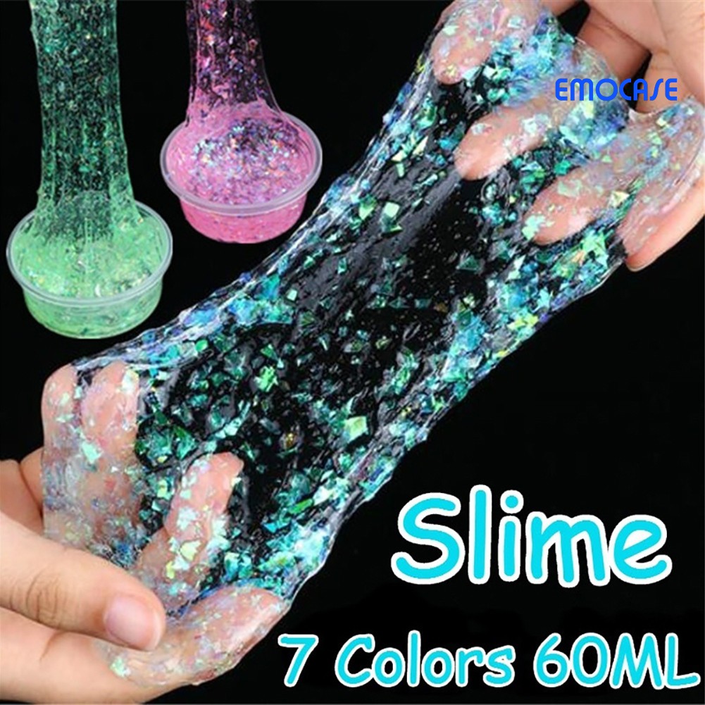 Emocase 60ml DIY Glitter Sequins Sludge Slime Mud Stress Relieve Putty ...