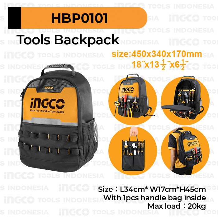 INGCO HBP0101 Tools Backpack 20kg | Shopee Philippines