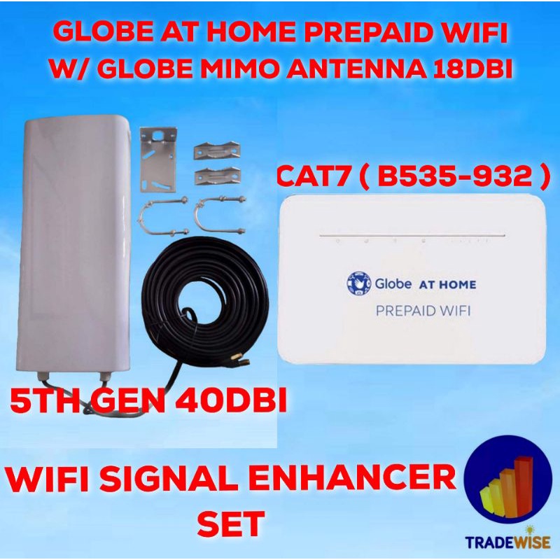 GLOBE AT HOME PREPAID WIFI LTE-ADVANCED CAT7 & ANTENNA 18dbi, 36dbi ...