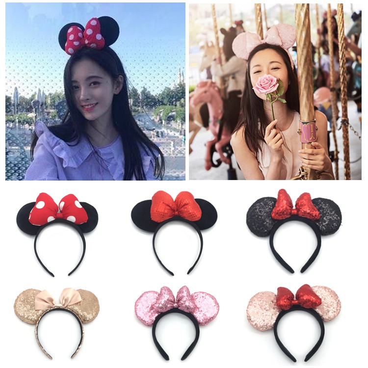 BOBORA Disney Headband Minnie Mickey Mouse Headwear Hairpin Rabbit Ears ...