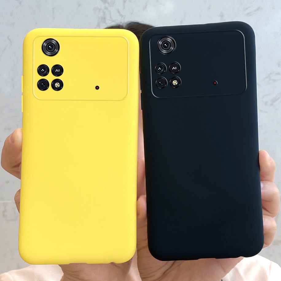 Soft Casing Xiaomi Poco M4 Pro 4G 2022 Case Fashion Plain Color Back ...