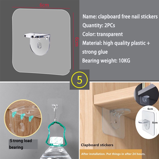 【TOP“1”】Wall Hooks, Multipurpose Wall Mounted Hook Household Storage ...