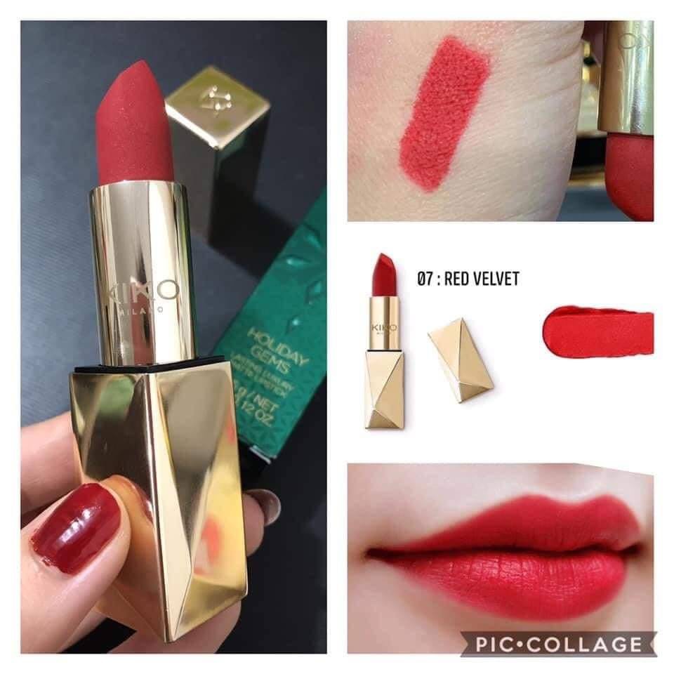Kiko Holiday Gems Matte Lipstick Color 07 Red Velvet - Limited Edition ...