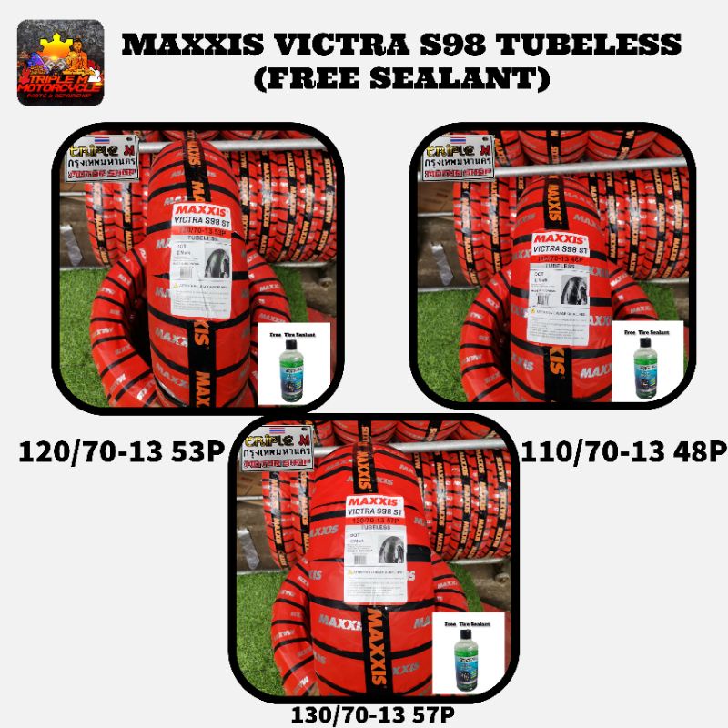MAXXIS VICTRA S98 TUBELESS (FREE SEALANT) | Shopee Philippines
