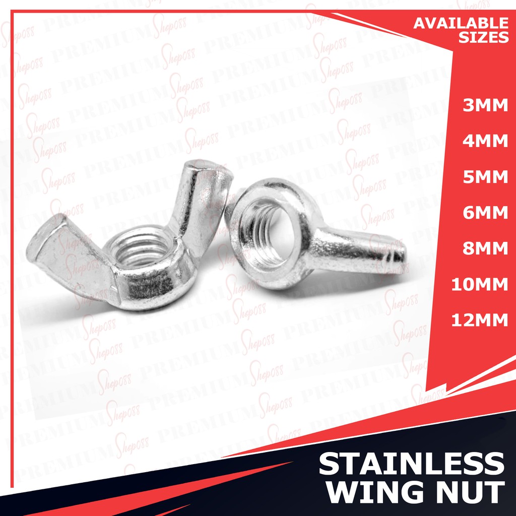 1/5pcs M3 M4 M5 M6 M8 M10 M12 Stainless Wing Nut SS Steel 3MM 4MM 5MM ...