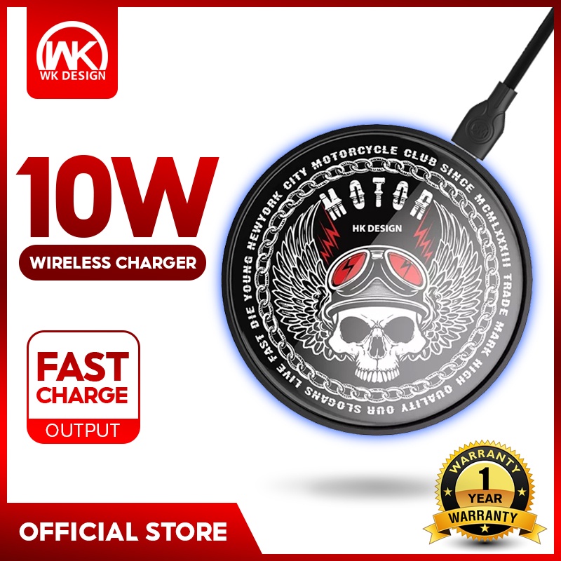 WK Design C.U36 Global Wireless Fast Charger 10W Printed Design Charger ...