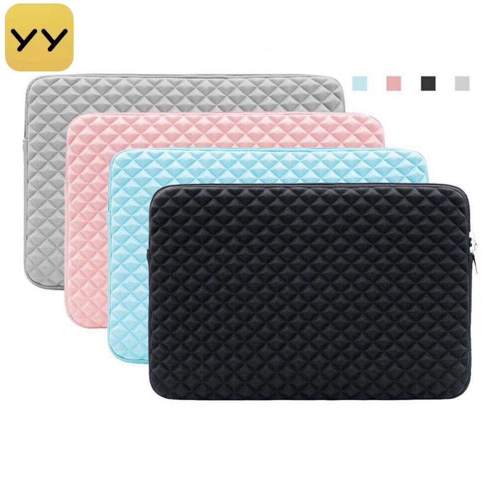 Diamond Pattern High Quality Laptop Bag 13 14 15 6 Inch Zipper Soft