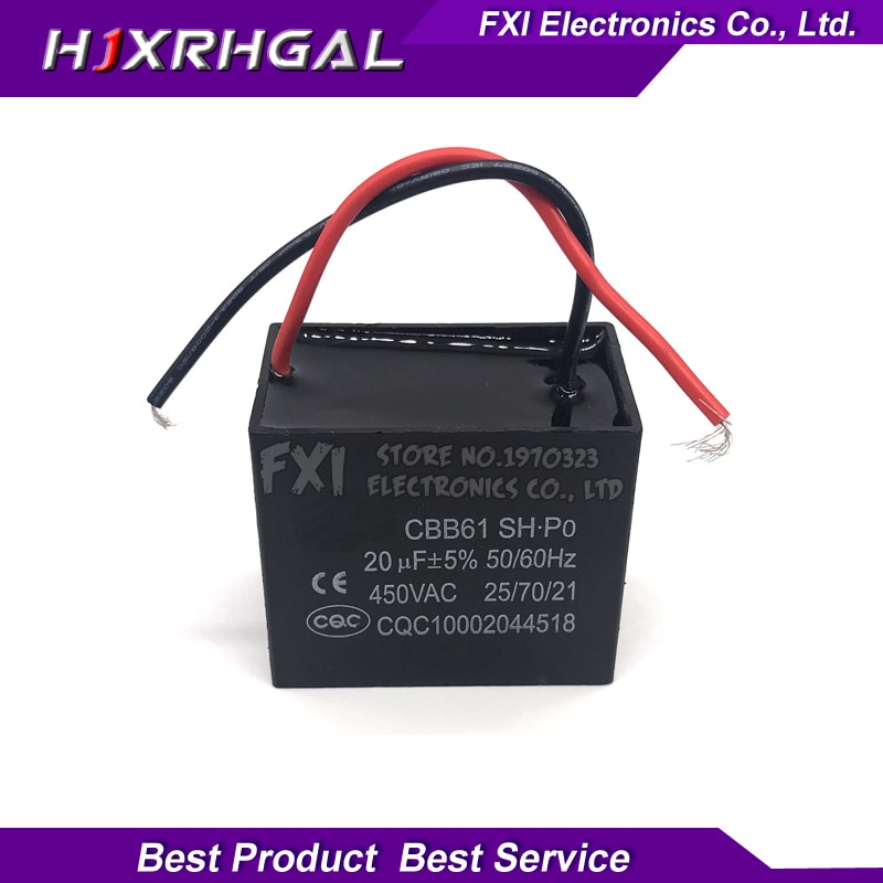 1pcs CBB61 20uf starting capacitance AC Fan Capacitor 450V CBB Motor ...