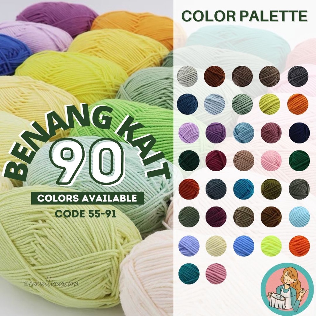 55-91 MILK COTTON WOOL 50g Benang Kait Milk Yarn 5ply Knit Yarn ...