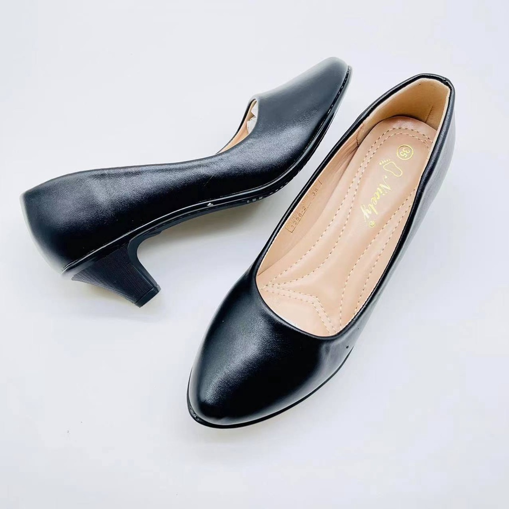 The New women office wear closed toes heeled shoes black shoes 652-2# 1 ...