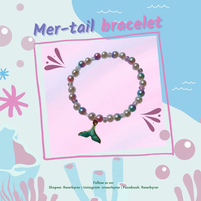 Mertail bead bracelet (mermaid inspired handmade bracelet) | Shopee ...