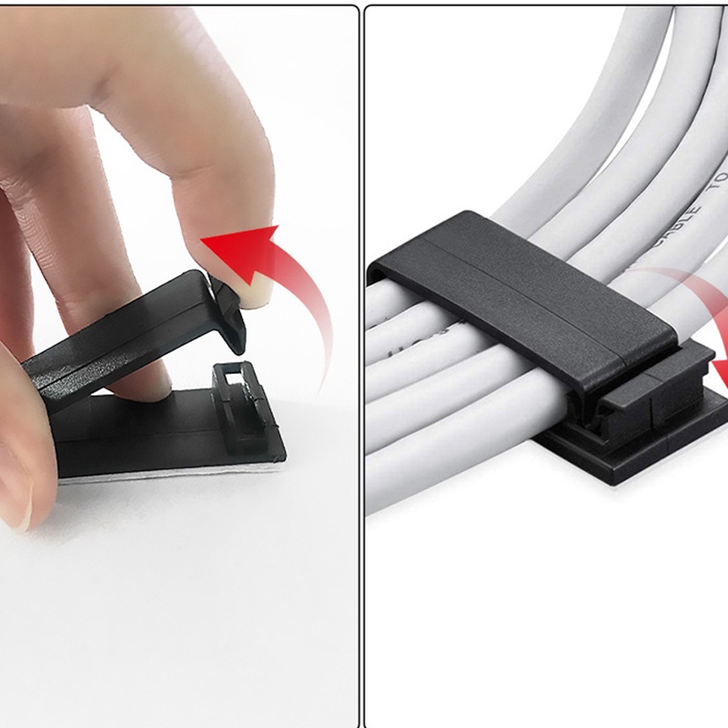 10 Pieces of Wall-Mounted Home Office Wire Manager Snap-On ...