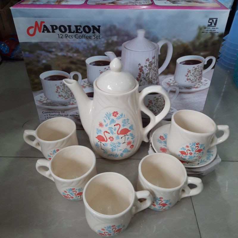NAPOLEON COFFEE SET 12 PC TEA SET/ GLASS CUP SET SOUVENIR GLASS ...