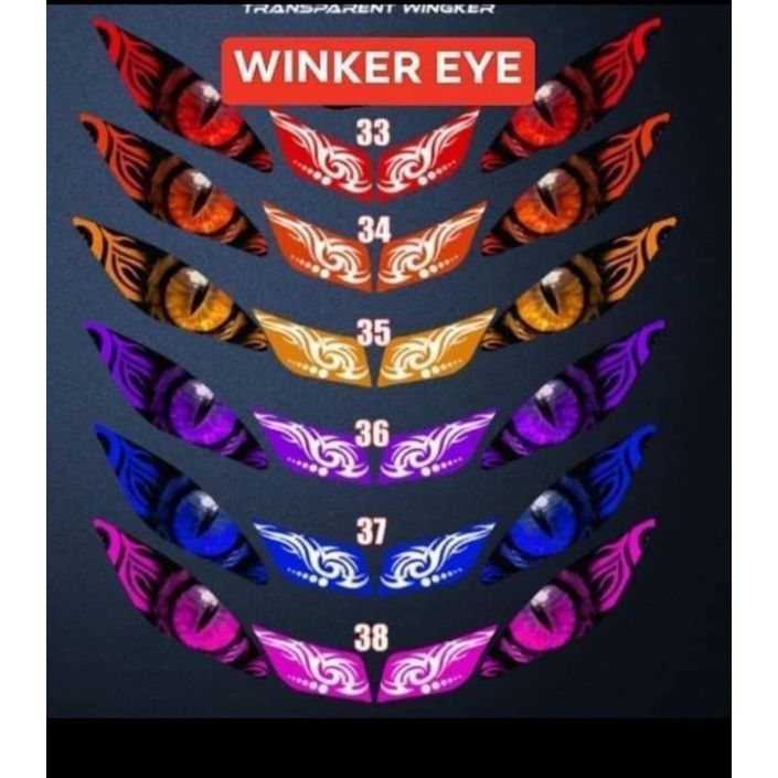 MIO SPORTY WINKER EYE STICKER TRANSPARENT/TRANSLUCENT VNYL MATERIAL ...