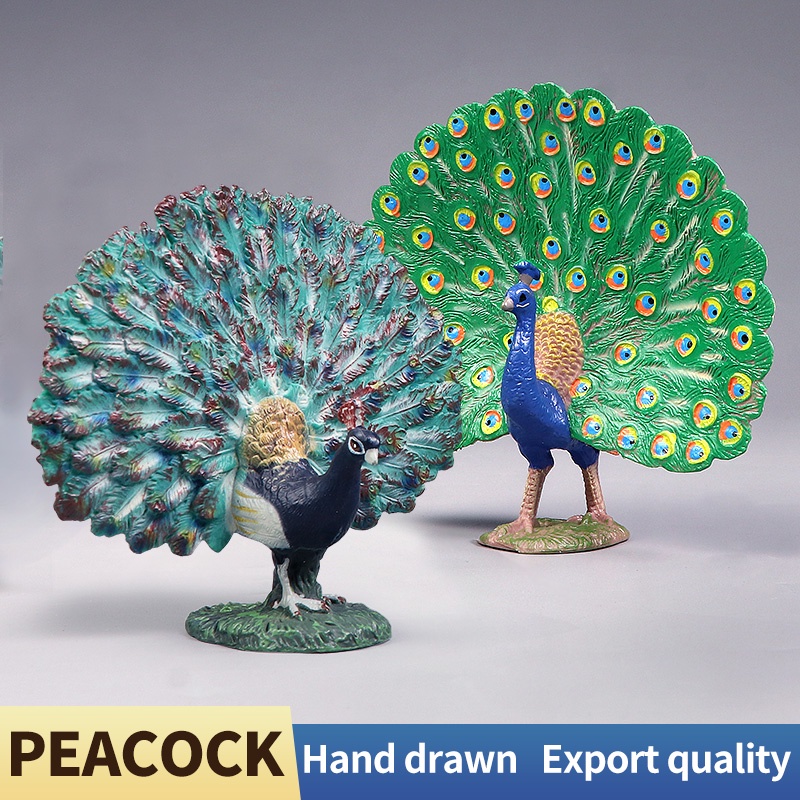 Simulation Classic Bird Animal Peacock Model Set Solid PVC Action ...