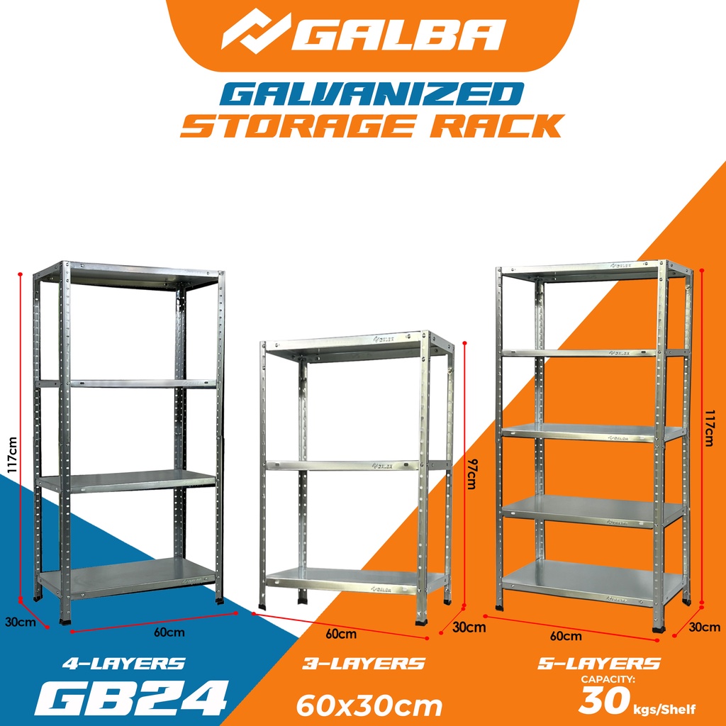 GALBA All Metal Storage Shelving GB Adjustable 5 Layer Steel Rack ...