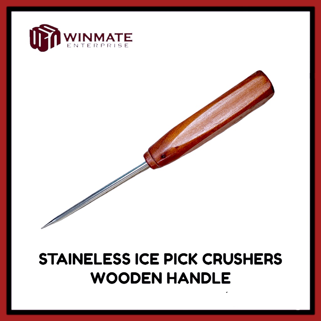 Stainless Steel Ice Pick Ice Crusher Wooden Handle | Shopee Philippines