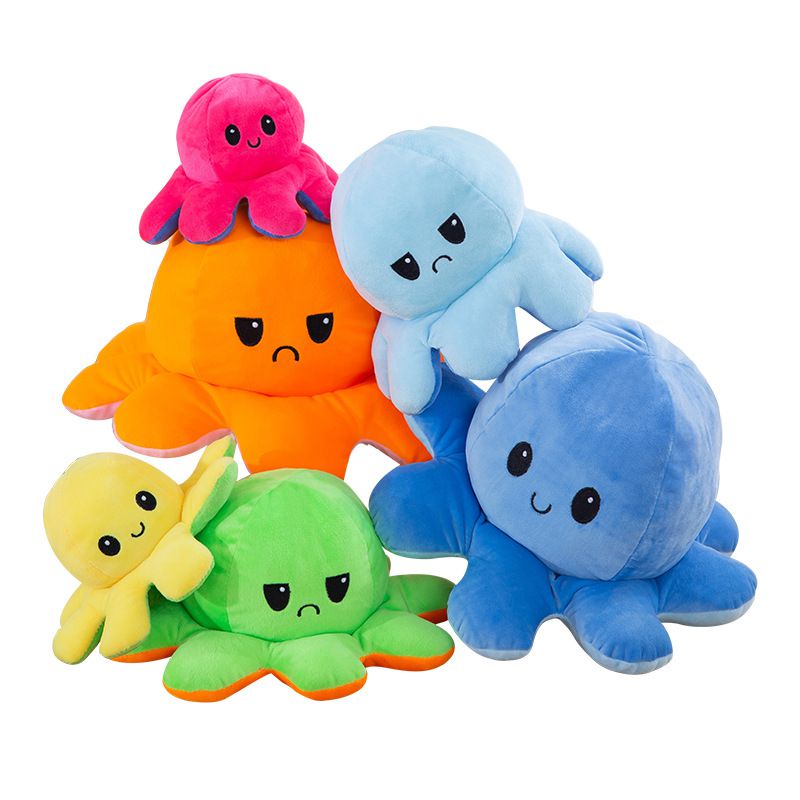 Flip 20/30/40cm Double-Sided Reversible Octopus Plush Toy Stuffed ...