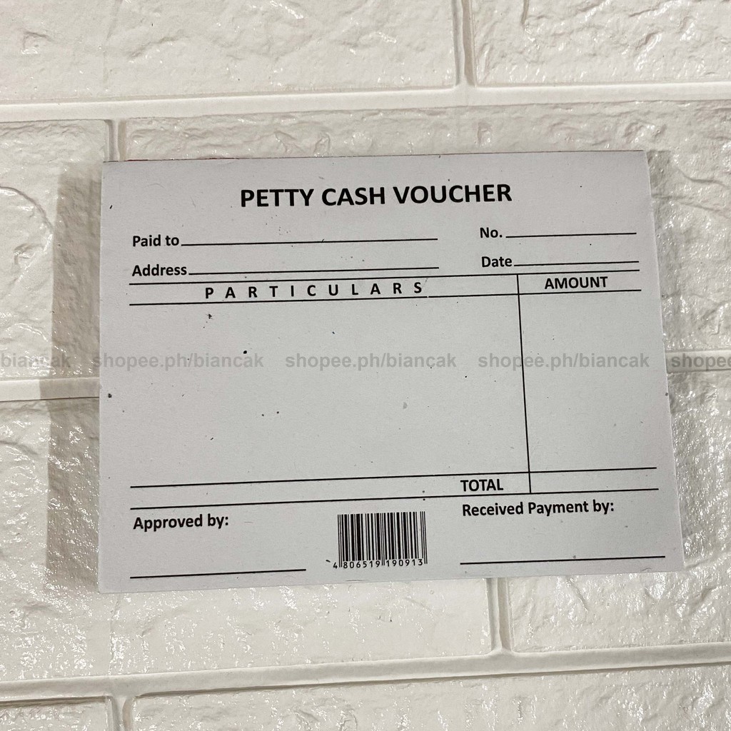 PETTY CASH VOUCHER PAD 50 SHEETS PER PAD (SCHOOL OFFICE SUPPLIES ...