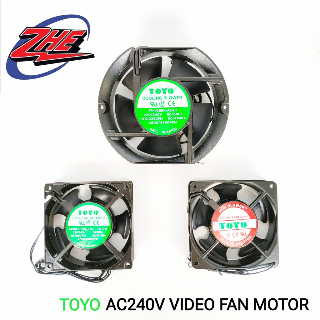 TOYO AC240V MINI BLOWER FAN / COOLING BLOWER / VIDEO FAN ( BALL BEARING ...