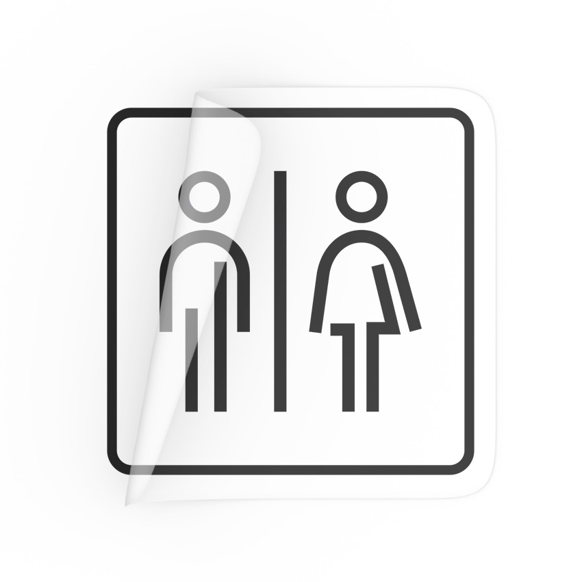 Toilet sticker - restroom sign sticker - toilet Marker - sticker - wall ...