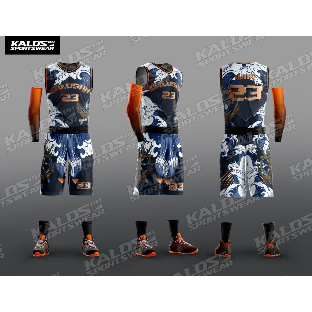 0037 SEAFARER MARINE SEAMAN DESIGN BASKETBALL JERSEY SET SANDO AND ...