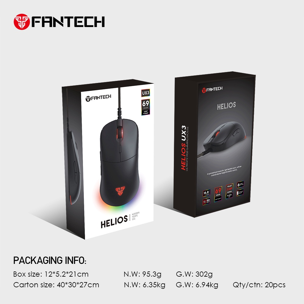 Fantech UX3 Helios Programmable Light Weight & Ultimate RGB Gaming ...
