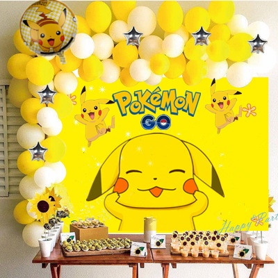 Cartoon Pikachu theme birthday party arch garland set balloon ...