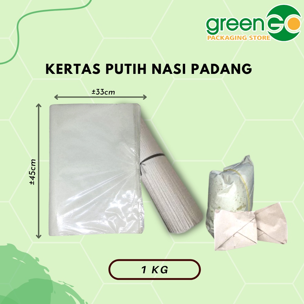 PUTIH White WRAPPING PAPER 1KG 45X33CM RICE PAPER FOOD WRAPPING PLAIN ...
