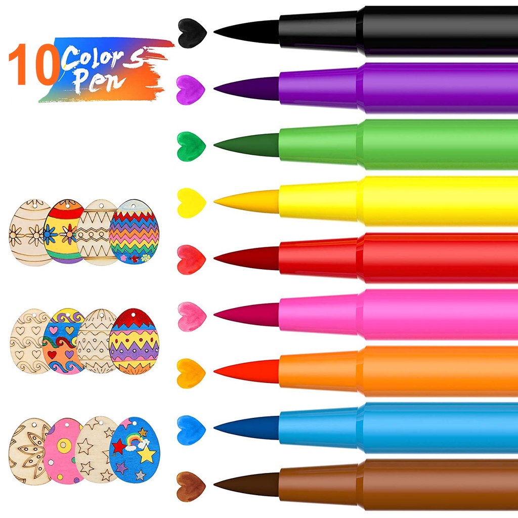 10 Colors Edible Markers Cookie Decorating Food Coloring Pens ...