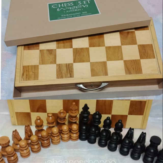Narra Wooden Chess Set with Kraft Gift Box Tournament Size | Shopee ...