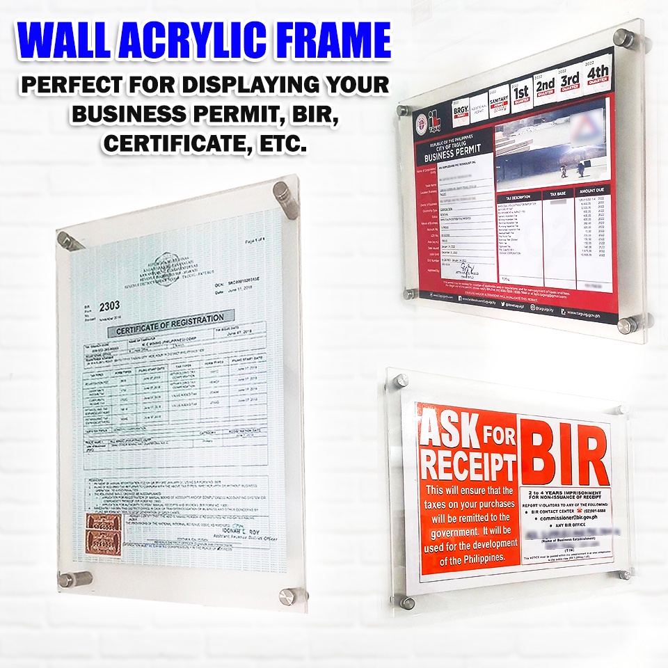 【Local shipment】A4 A3 SIZE #WALL ACRYLIC FRAME 2MM+2MM THICKNESS ...