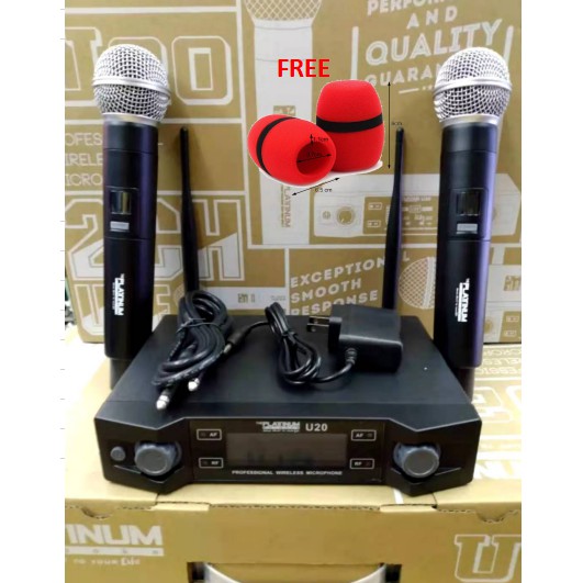 The Platinum U20 PTW 400U Wireless Microphone With Free Foam | Shopee ...
