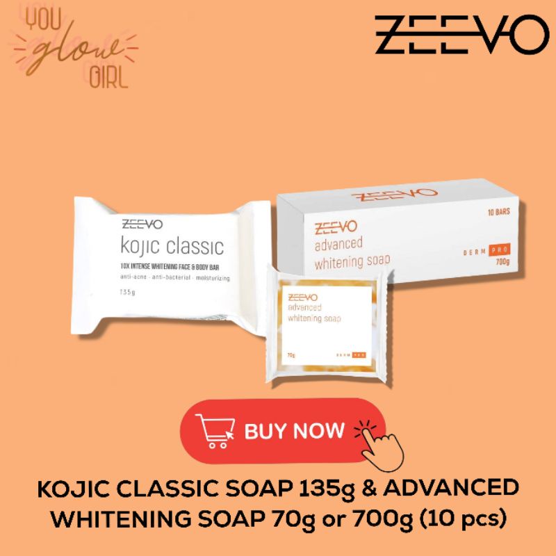 Zeevo Kojic Classic Soap 135g and Advance Whitening Soap 70g (1 pc ...