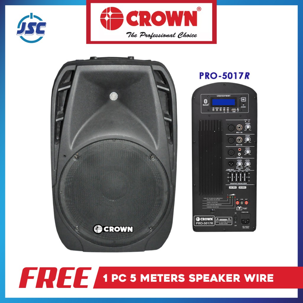 Crown PRO-5017R 15 2 Way 400W Powered Portable Sound System | Shopee ...