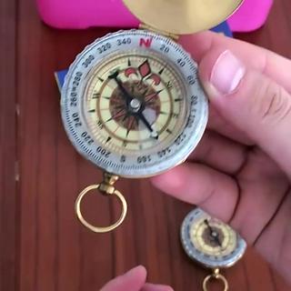 UK Mini Copper Navigation Compass Outdoor Waterproof Luminous Retro ...