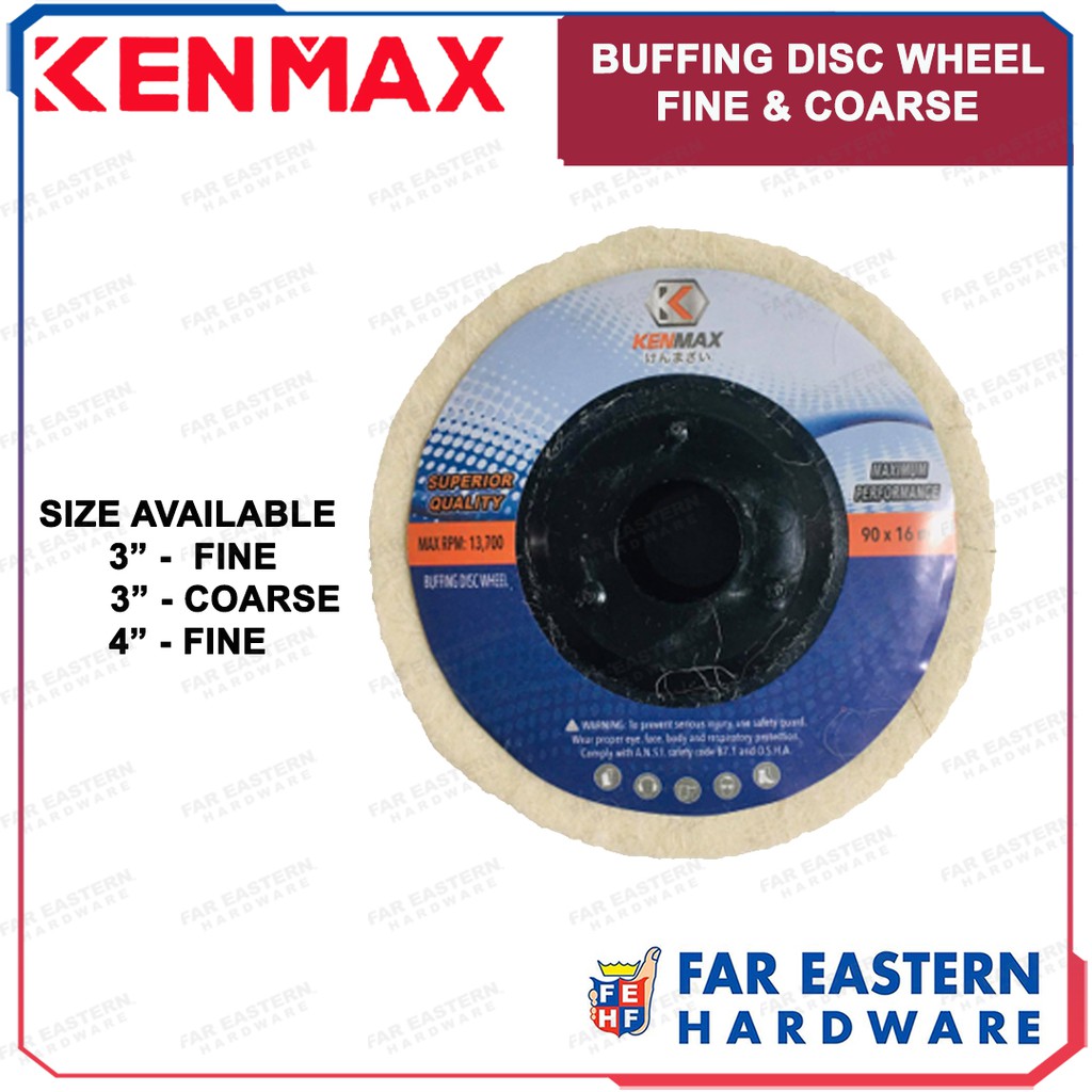 KENMAX Buffing Disc Wheel 3" 4" FINE | COARSE | Shopee Philippines
