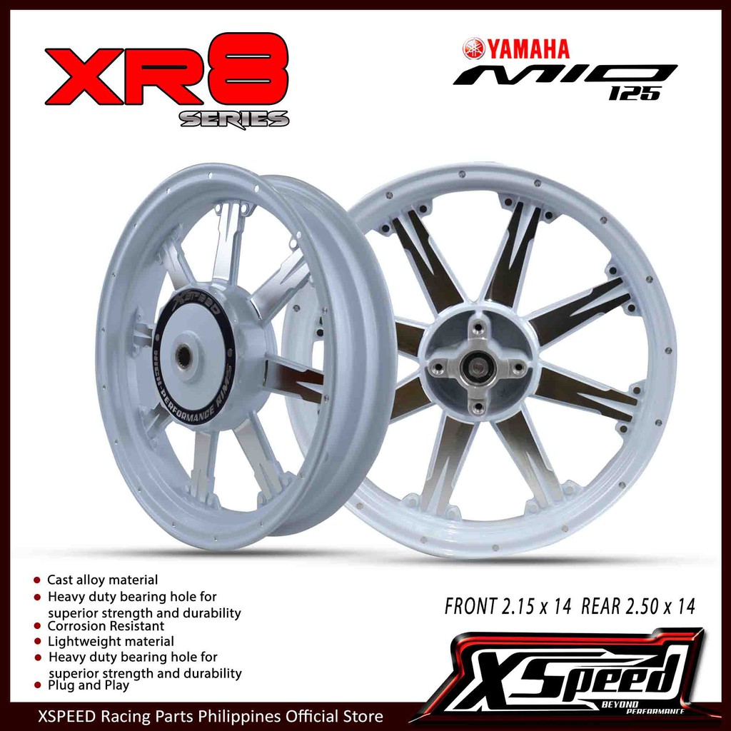 XSPEED MAGS XR8 FOR Mio 125 / M3 / MXI ( 4 holes ) | Xspeed Philippines ...