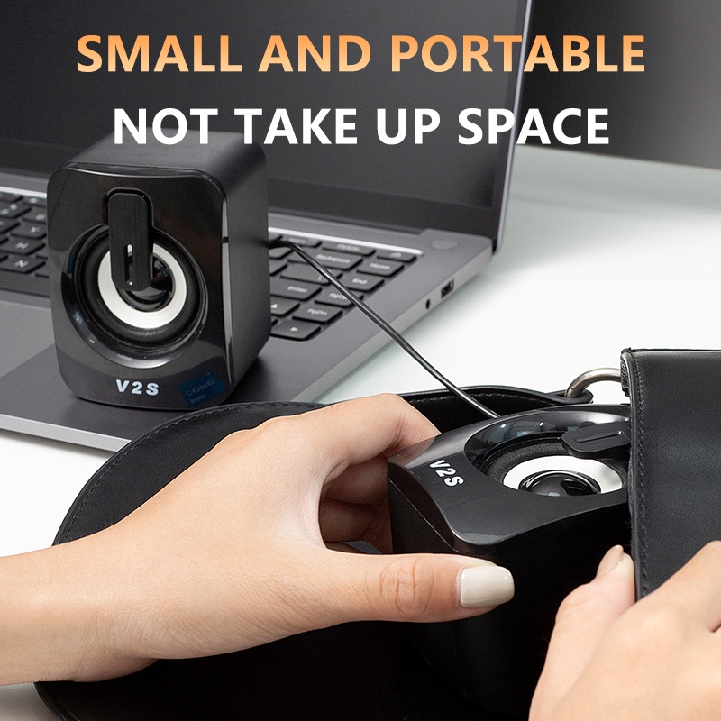 V2S S6 High-fidelity PC computer wired Jack speaker desktop laptop mini ...