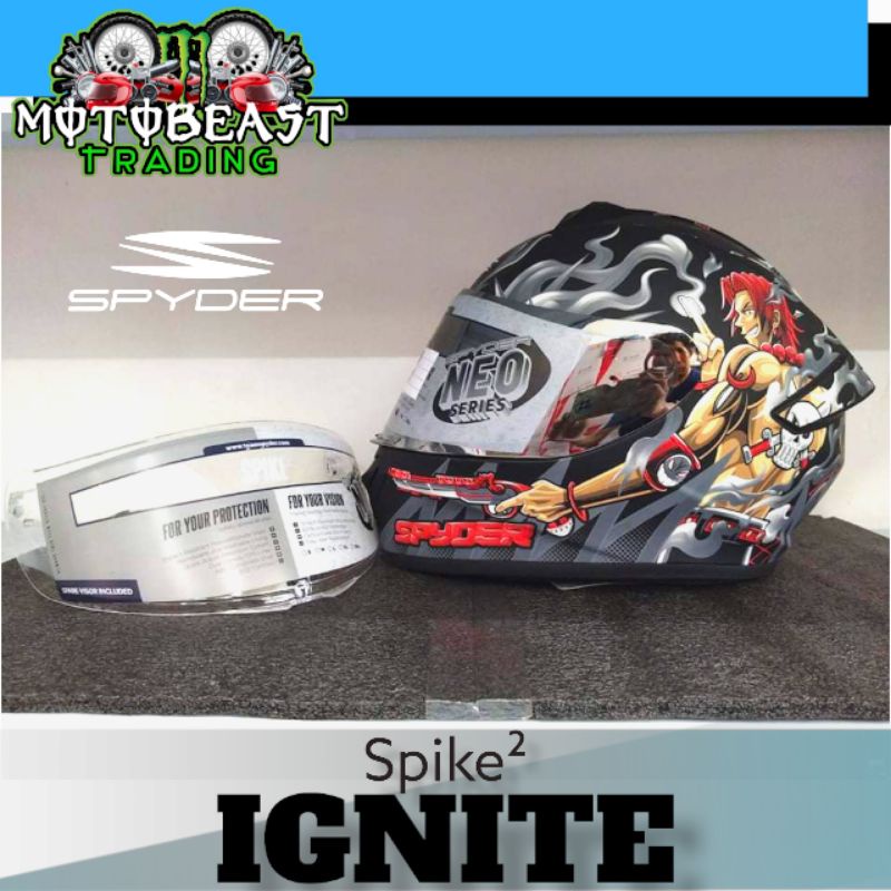 SPYDER Spike 2 IGNITE GD Fullface Helmet with Extra Clear Visor ...