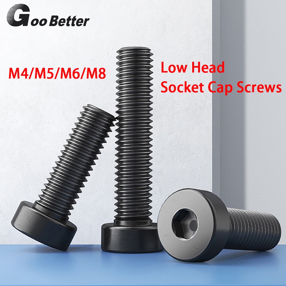 M4 M5 M6 M8 Black Low Head Socket Cap Screws Allen Bolt-High Tension 12 ...
