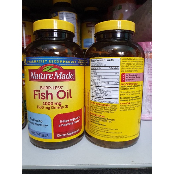 Nature Made BURP-LESS Fish Oil, 1000mg, 200softgels | Shopee Philippines