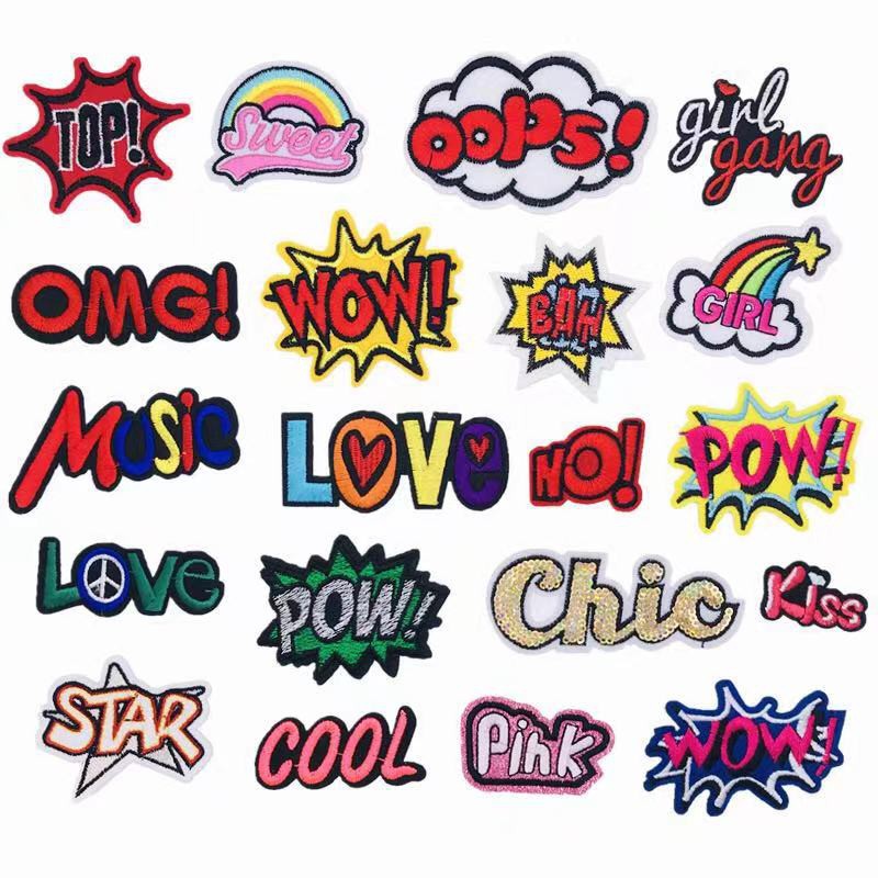 Computer Embroidered colored Word cloth stickers/patches | Shopee ...