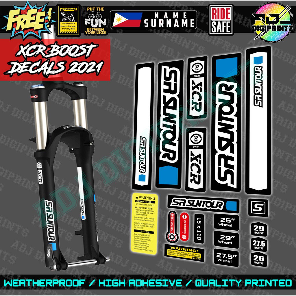 SR SUNTOUR XCR 2021 FORK DECALS STICKER | Shopee Philippines