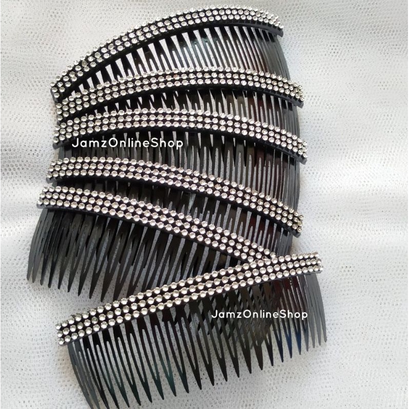 Payneta Black Side comb 24 teeth Plastic Hair Side Comb | Shopee ...