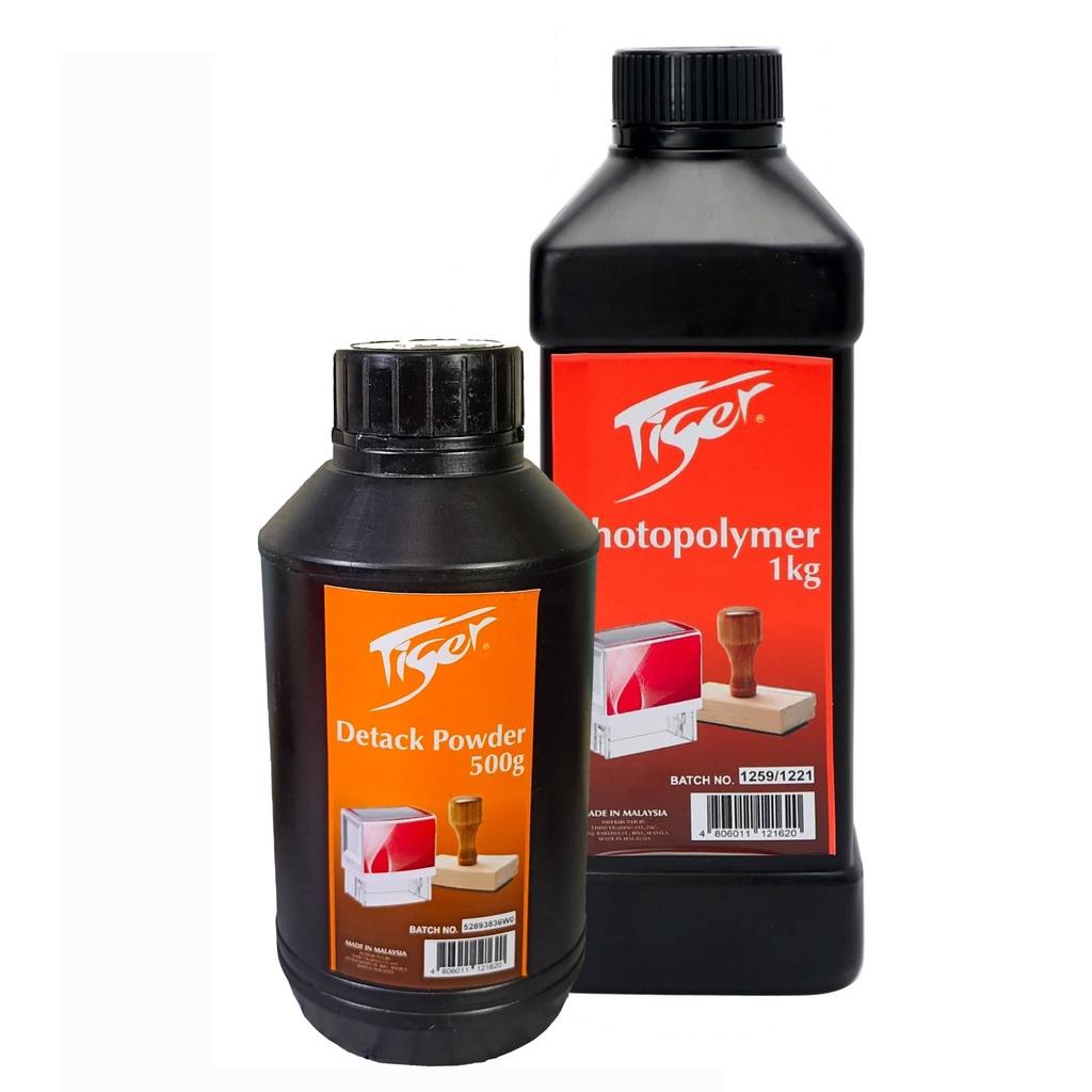 Tiger Photopolymer Liquid Gel and Detack Powder for RUBBER STAMP MAKING ...