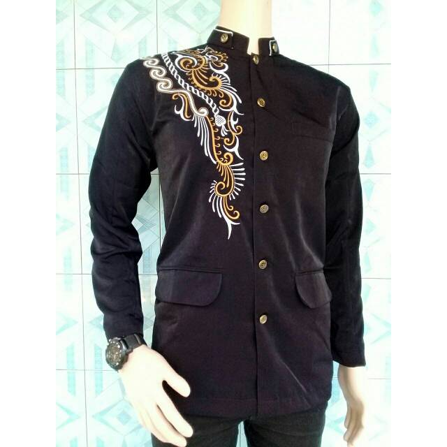 PUTIH HITAM Jasko embroidery White, Black, blue, Navy, green NU ...